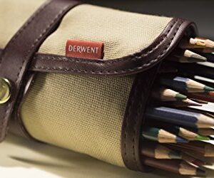 Derwent 700434 Pencil Case, Canvas Wrap Pencil Holder, Holds up to 30 Pencils and Supplies (2300671),brown