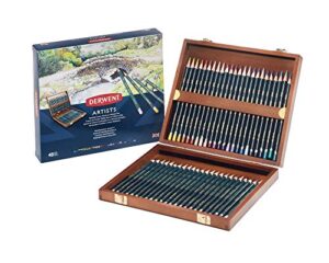 derwent artists color pencils, 4mm core, wooden box, 48 count (0700643)