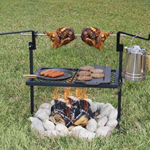 Texsport Heavy Duty Adjustable Outdoor Camping Rotisserie Grill and Spit