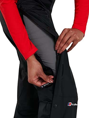 Berghaus Women's Deluge Waterproof Overpants, Jet Black, Size 8/Regular