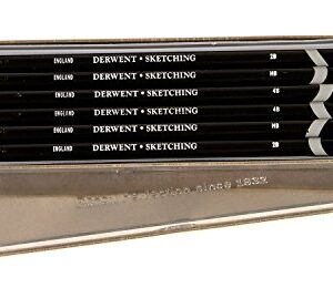 Derwent Sketching Pencils, 4mm Core, Metal Tin, 6 Count (0700836)