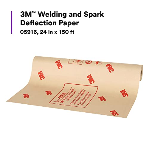 3M Welding and Spark Deflection Paper 05916, Flame Retardant, Adhesive Backing, Repositionable, 24 in x 150 ft