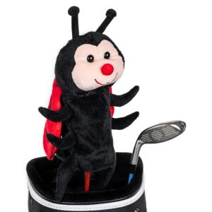 daphne’s lady bug hybrid headcover | premium hybrid and fairway wood headcovers | funny golf club covers | stylish protection for your clubs | men's golf gear | hybrid headcover for men and women