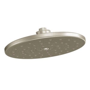 moen waterhill brushed nickel 10-inch wide single function rain showerhead with immersion rainshower technology, s112bn