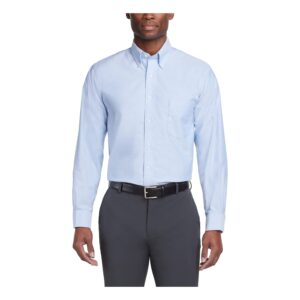 van heusen men's long sleeve oxford dress shirt, blue, x-large