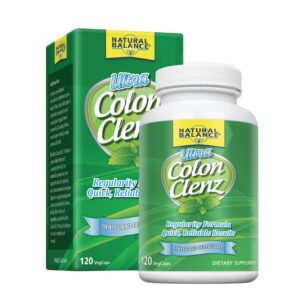 natural balance ultra colon clenz | herbal colon cleanse & detox supplement | gentle & dependable overnight formula | 120 vegetarian capsules