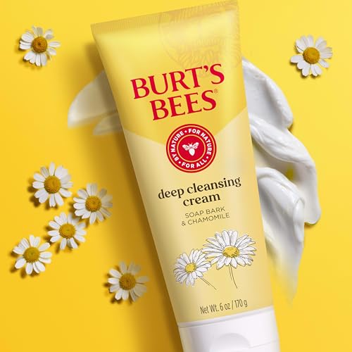 Burt's Bees Deep Cleansing Cream with Soap Bark and Chamomile, 98.9% Natural Origin, 6 Ounces