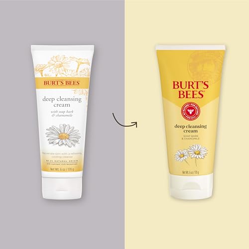 Burt's Bees Deep Cleansing Cream with Soap Bark and Chamomile, 98.9% Natural Origin, 6 Ounces