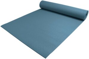 yogaaccessories 1/4" thick high-density deluxe non-slip exercise pilates & yoga mat, slate blue