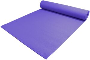 yogaaccessories 1/4" thick high-density deluxe non-slip exercise pilates & yoga mat, dark purple