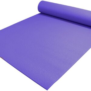 YogaAccessories 1/4" Thick High-Density Deluxe Non-Slip Exercise Pilates & Yoga Mat, Dark Purple