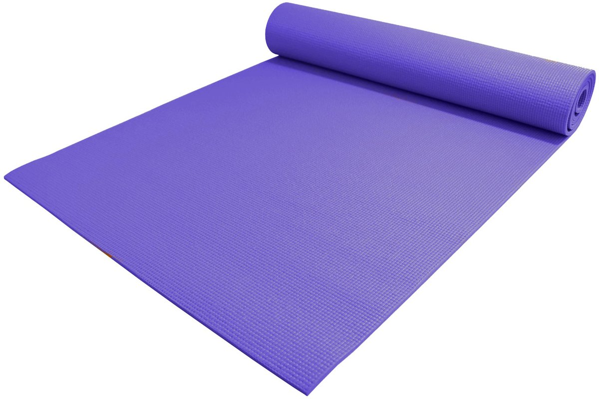 YogaAccessories 1/4" Thick High-Density Deluxe Non-Slip Exercise Pilates & Yoga Mat, Dark Purple