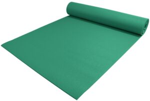 yogaaccessories 1/4" thick high-density deluxe non-slip exercise pilates & yoga mat, forest green