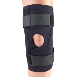 otc knee stabilizer wrap, hinged bars, neoprene, black, 4x-large