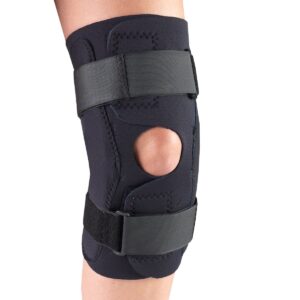 OTC Knee Stabilizer Wrap, Hinged Bars, Neoprene, Black, 4X-Large