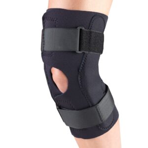 OTC Knee Stabilizer Wrap, Hinged Bars, Neoprene, Black, 4X-Large