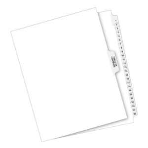 Avery Premium Collated Legal Exhibit Divider Set, Avery Style, 1-25 and Table of Contents, Side Tab, 8.5 x 11 Inches, 1 Set (11370)