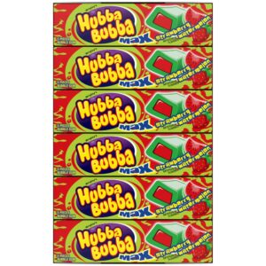 Hubba Bubba Gum (18 Pack) Max Bubble Gum Strawberry Watermelon Flavored Chewing Gum, 5 Piece