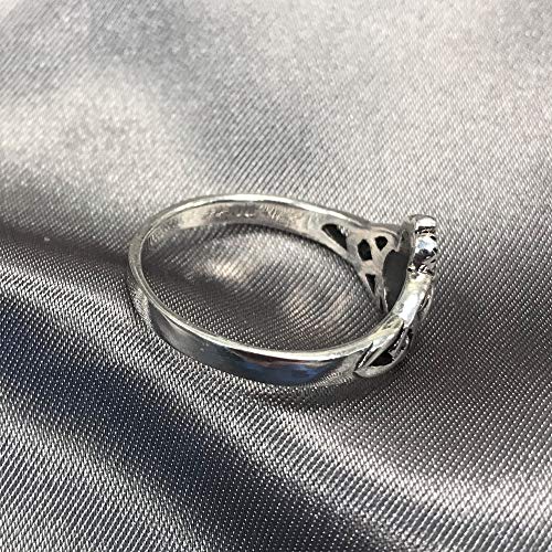 925 Sterling Silver Celtic Knot Friendship and Love Heart Irish Claddagh Ring for Women Size 6