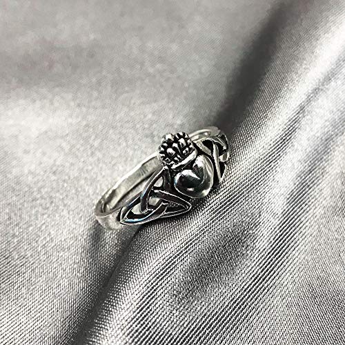 925 Sterling Silver Celtic Knot Friendship and Love Heart Irish Claddagh Ring for Women Size 6