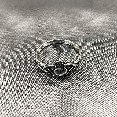 925 Sterling Silver Celtic Knot Friendship and Love Heart Irish Claddagh Ring for Women Size 6