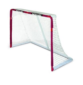 mylec hockey net goal for outdoor sports, alloy steel with nylon net, portable hockey net, easy assembly with sleeve netting system, perfect hockey gifts (red, 32 pounds)