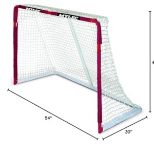 MyLec Hockey Net Goal for Outdoor Sports, Alloy Steel with Nylon Net, Portable Hockey Net, Easy Assembly with Sleeve Netting System, Perfect Hockey Gifts (Red, 32 Pounds)