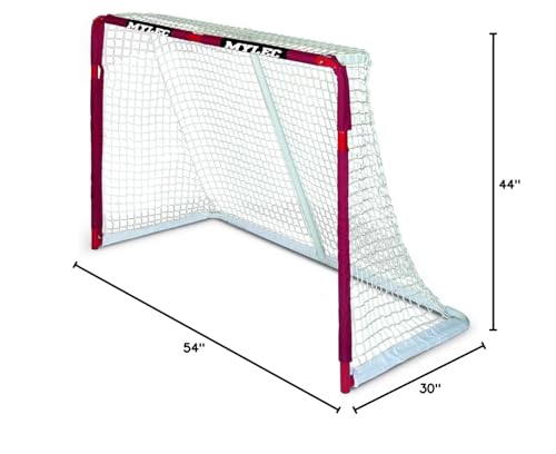 MyLec Hockey Net Goal for Outdoor Sports, Alloy Steel with Nylon Net, Portable Hockey Net, Easy Assembly with Sleeve Netting System, Perfect Hockey Gifts (Red, 32 Pounds)