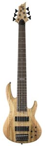 esp ltd b-206sm spalted maple 6-string bass guitar, natural satin