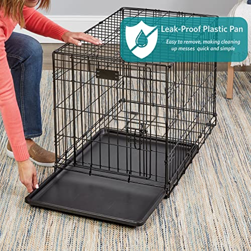 MidWest Homes for Pets Newly Enhanced Double Door iCrate Dog Crate, Includes Leak-Proof Pan, Floor Protecting Feet, Divider Panel & New Patented Features