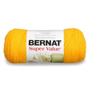 bernat super value yarn, 5 oz, bright yellow, 1 ball