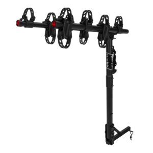 hollywood racks traveler 4-bike hitch mount rack, black, 1.25" and 2" receiver