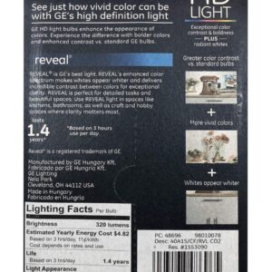 GE Lighting 043168486965 48696 40-Watt Bulbs, Medium Base for Ceiling Fan A15, 2-Pack, 2 Count (Pack of 1), Reveal Clear