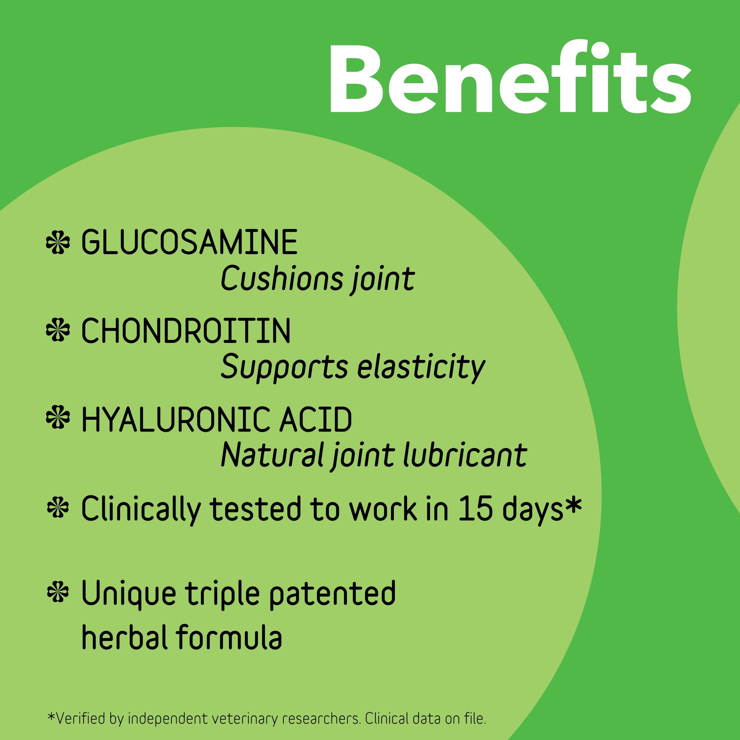 In Clover Connectin Hip and Joint Tablet Supplement for Large Dogs. Combines Glucosamine, Chondroitin and Hyaluronic Acid with Herbs for Comfort and Mobility