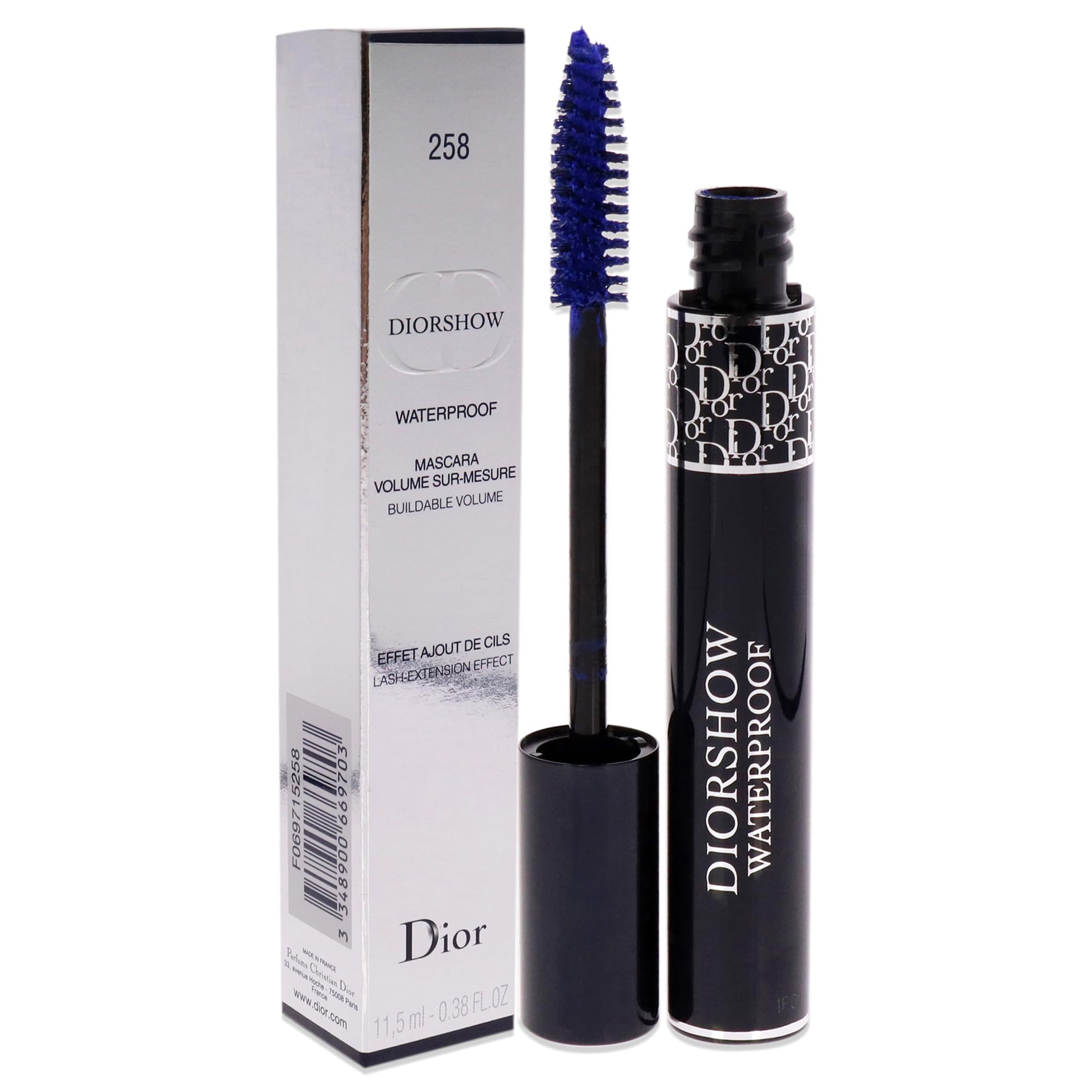 Christian Dior Show Waterproof Backstage Makeup Mascara, No. 258 Catwalk Blue, 0.38 Ounce