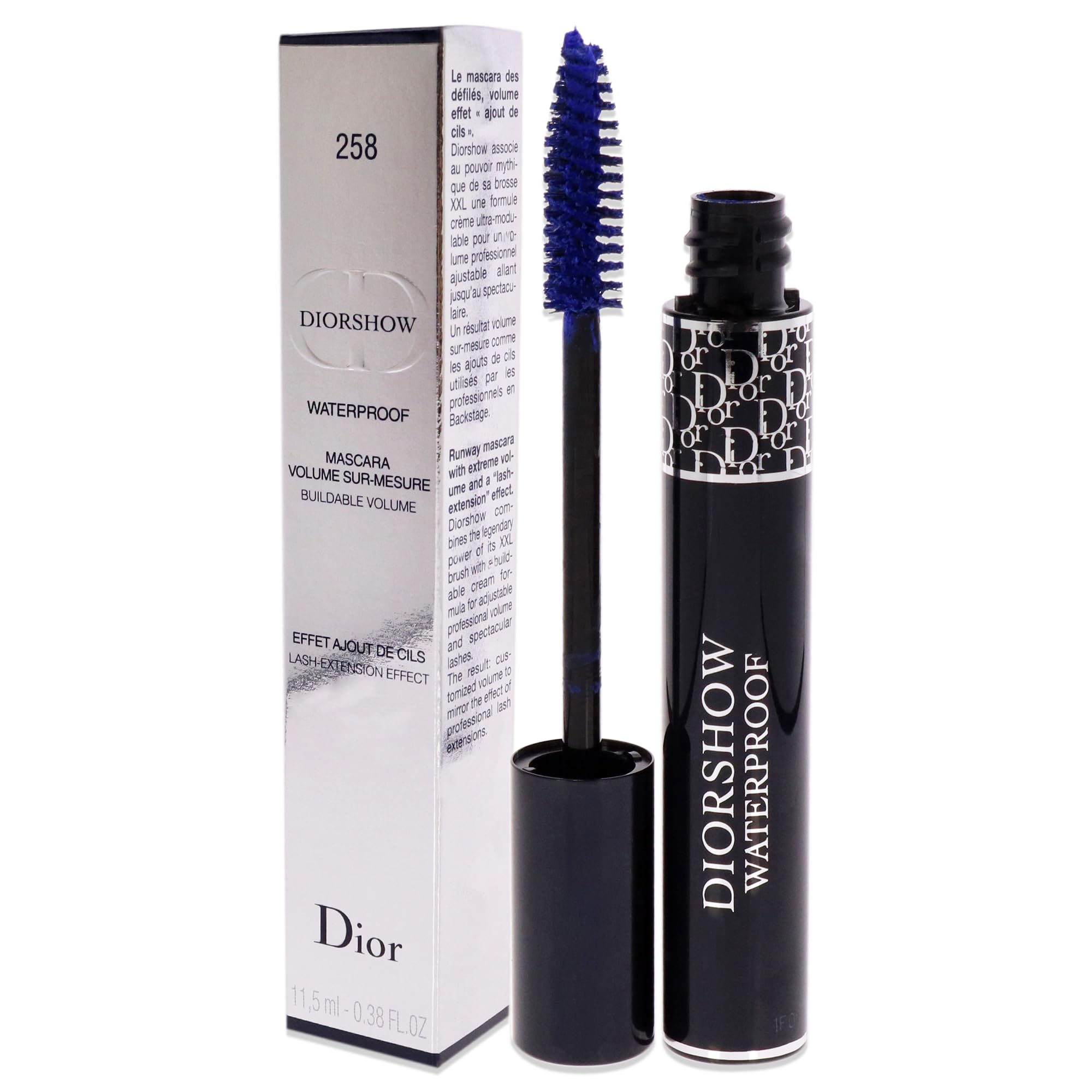 Christian Dior Show Waterproof Backstage Makeup Mascara, No. 258 Catwalk Blue, 0.38 Ounce