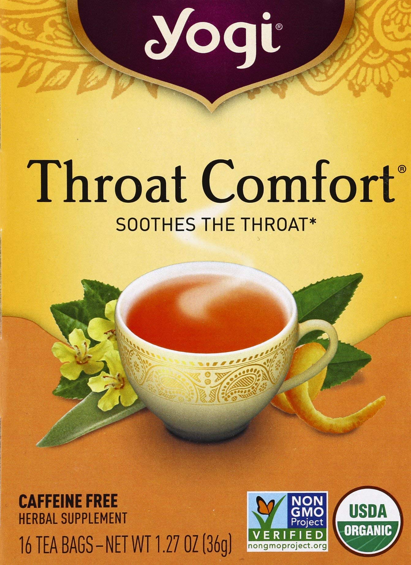 Yogi Tea Organic Throat Comfort Tea, 16 ct