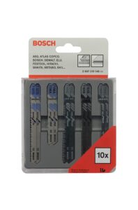 bosch 2607010148 10 piece jigsaw blade set for wood and metal