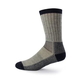 merino wool crew hiking sock - moisture wicking sock - cushioned sock - denim heather - medium