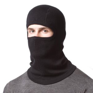 100% merino wool balaclava black one size