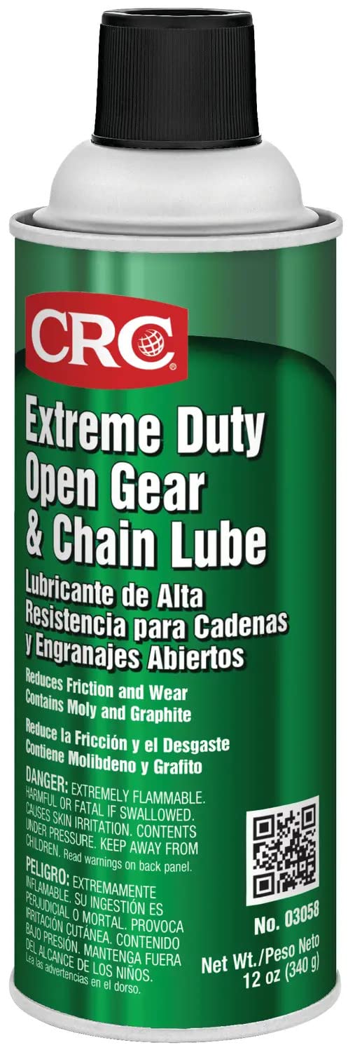 CRC Extreme Duty Open Gear & Chain Lube 03058 – 12 Wt Oz., Industrial Grade Lubricant w/ Moly and Graphite