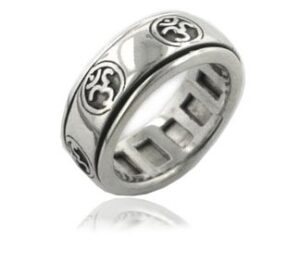 sterling silver om or aum hindu yoga symbol meditation spin ring size 4(sizes 4,5,6,7,8,9,10,11,12,13,14,15)