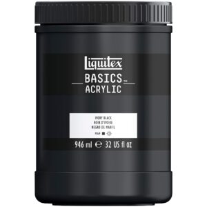 liquitex basics acrylic paint, 946ml (32-oz) jar, ivory black