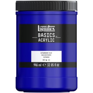 liquitex basics acrylic paint, 946ml (32-oz) jar, ultramarine blue