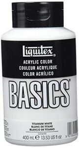 liquitex basics acrylic paint, 13.5oz squeeze bottle, titanium white