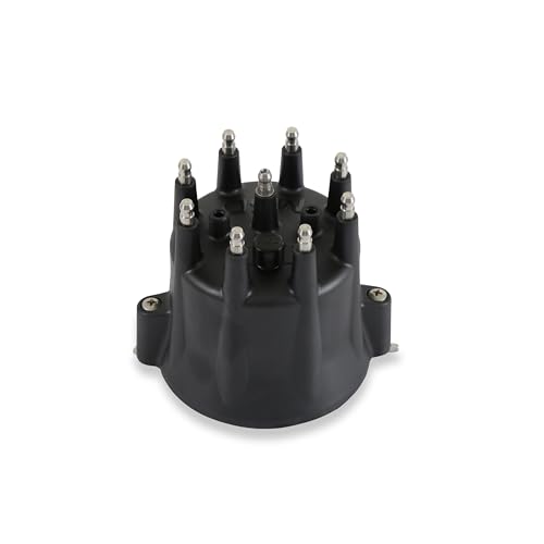 84333 MSD Distributor Cap - V8 - HEI Terminals - Black - Spark Plug Wire Retainer