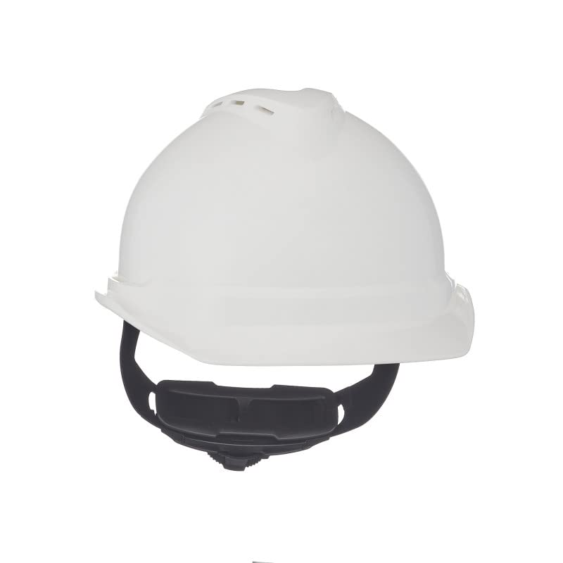 MSA 10034018 V-Gard 500 Cap Style Safety Hard Hat With Fas-Trac III Ratchet Suspension | Polyethylene Shell, Superior Impact Protection, Self Adjusting Crown-Straps - Standard Size in White