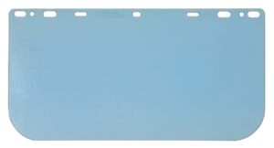 mcr safety 181560 polycarbonate universal visor safety faceshield, clear, 8-inch by 15-1/2-inch, 0.060-inch thick (visor only - hat not included)