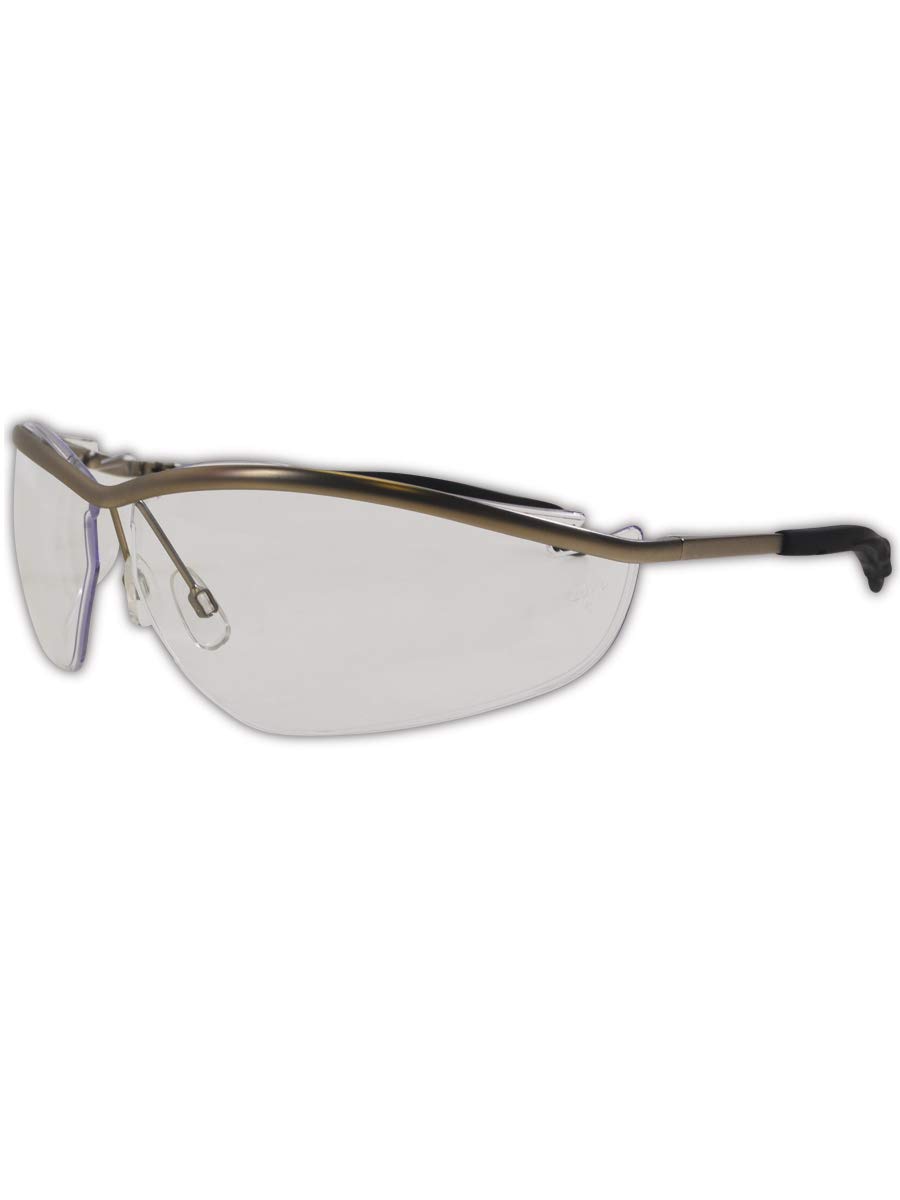 MCR Crews KD210 Klondike Safety Glasses, Silver Metal Frame, Clear Lens