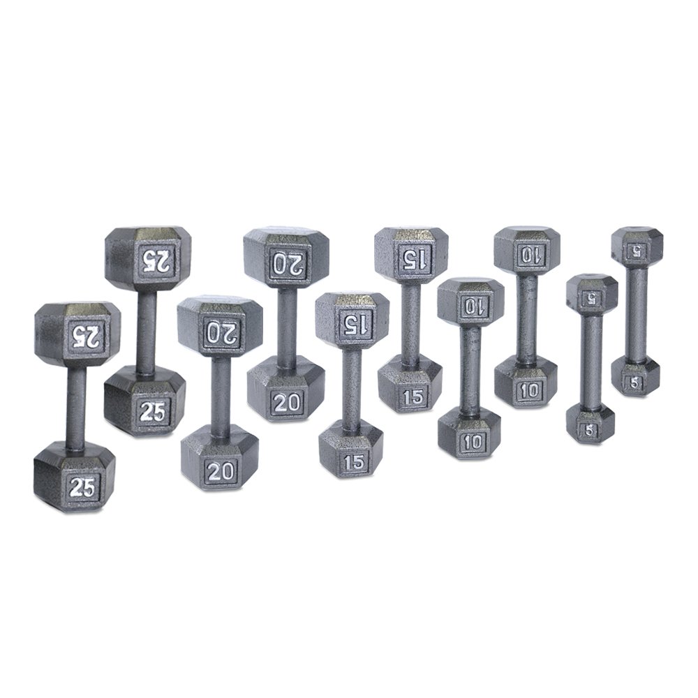 CAP Barbell Solid Hex Dumbbell Set with Rack (150 Pound)